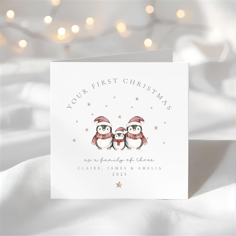 Personalised 1st Christmas as a Family Card, Baby's First Christmas ...