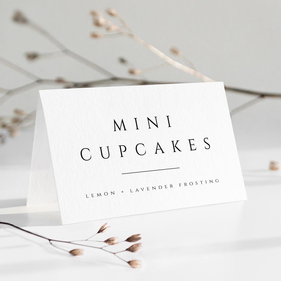 Minimalist Buffet Card Template, Buffet Cards, Modern Wedding Buffet ...