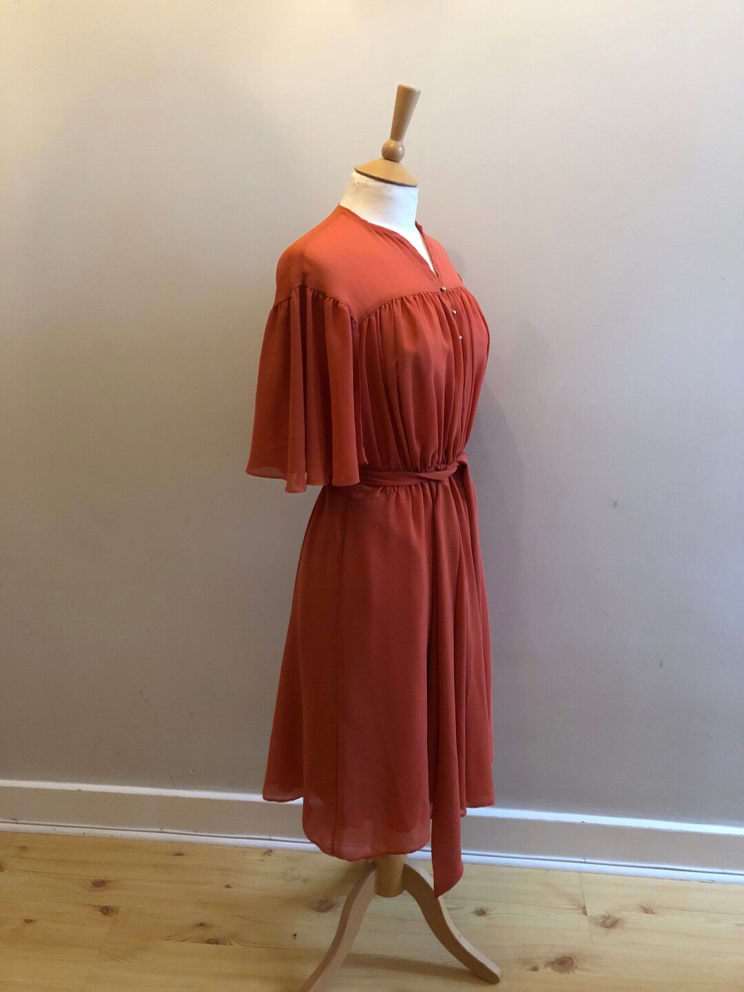 Beautiful 1970s Burnt Orange Cocktail Dress Size M - Etsy