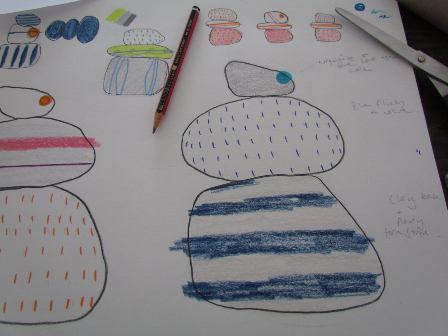 Minimalistic Coastal Pebbles Print. Handmade Original - Etsy