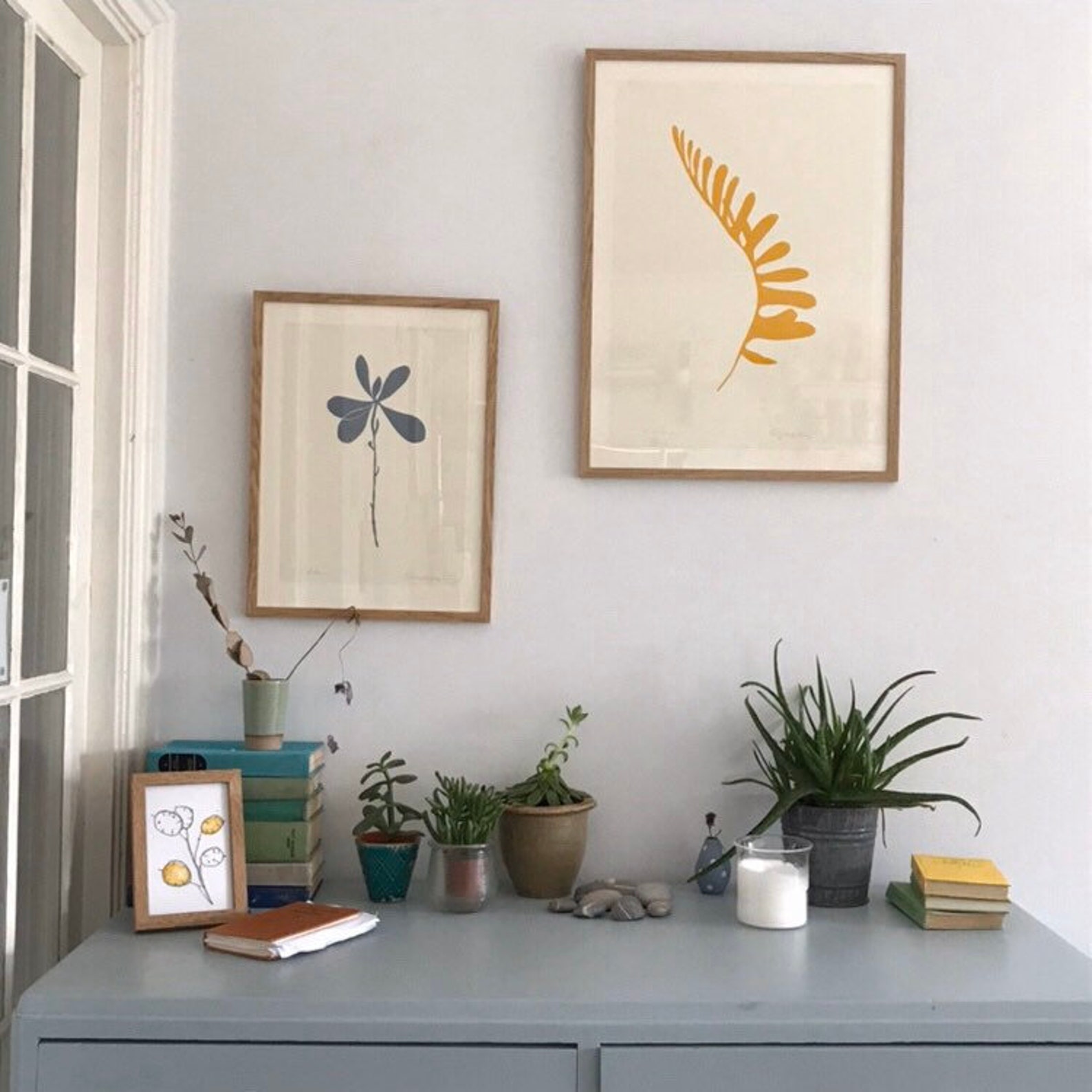 Golden Yellow Rusty Back Fern, Bold Coloured Silhouette, Bold Botanical ...
