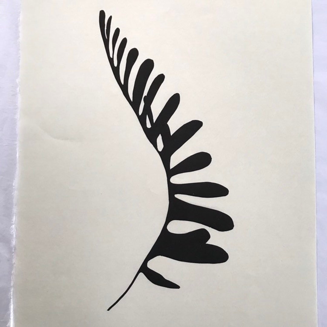 Black Rusty Back Fern, Monochrome Silhouette, Bold Botanical Original ...