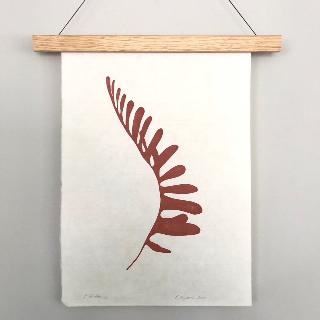 Rusty Back Fern, Terracotta Coloured Silhouette, Bold Botanical ...