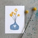 Billy Buttons and Heart Vase Original Art Valentines Spring Gift of ...