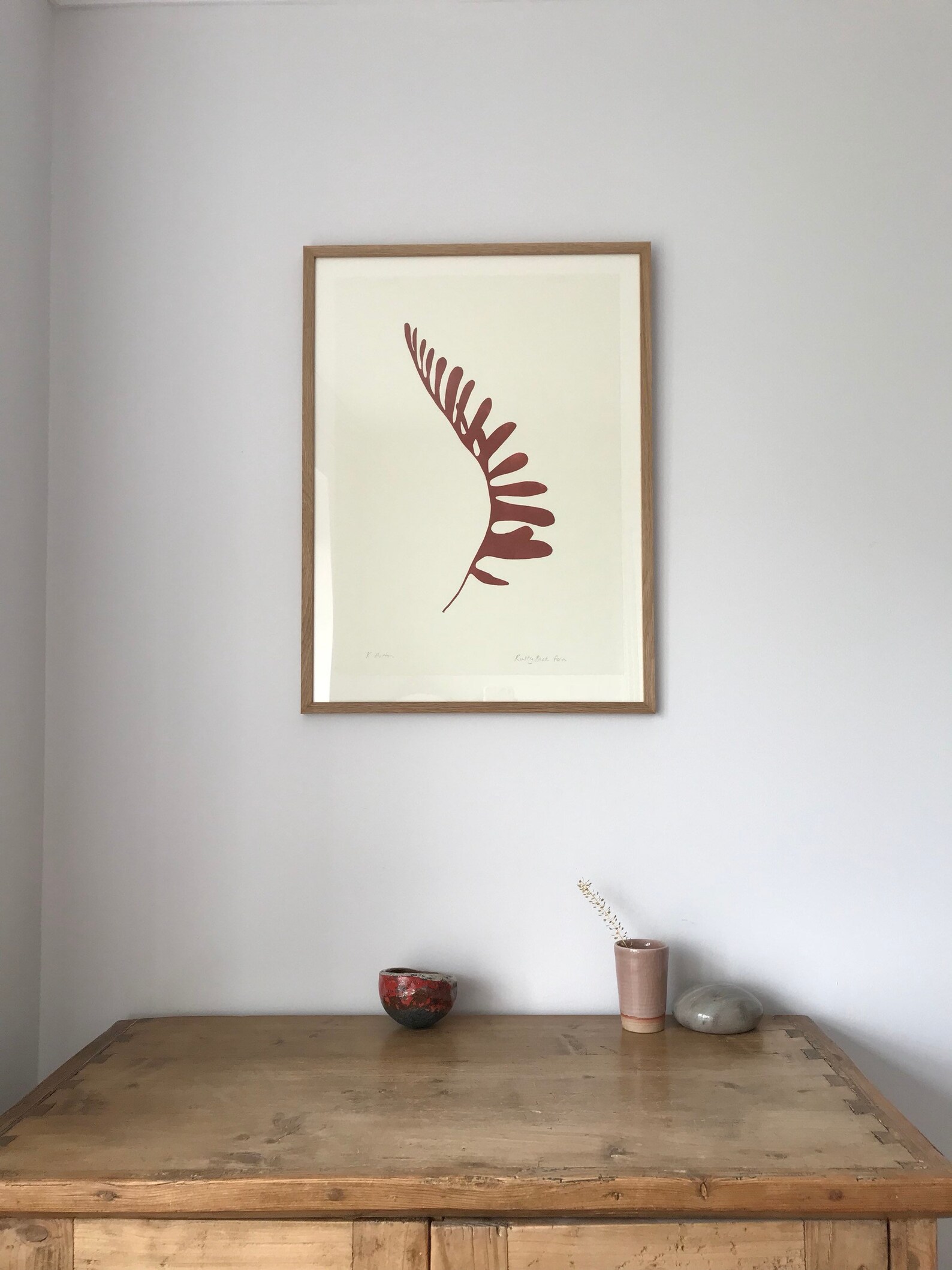 Grey Rusty Back Fern Silhouette Bold Botanical Original Art | Etsy UK