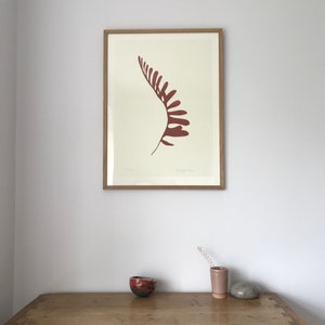 Rusty Back Fern, Terracotta Coloured Silhouette, Bold Botanical ...