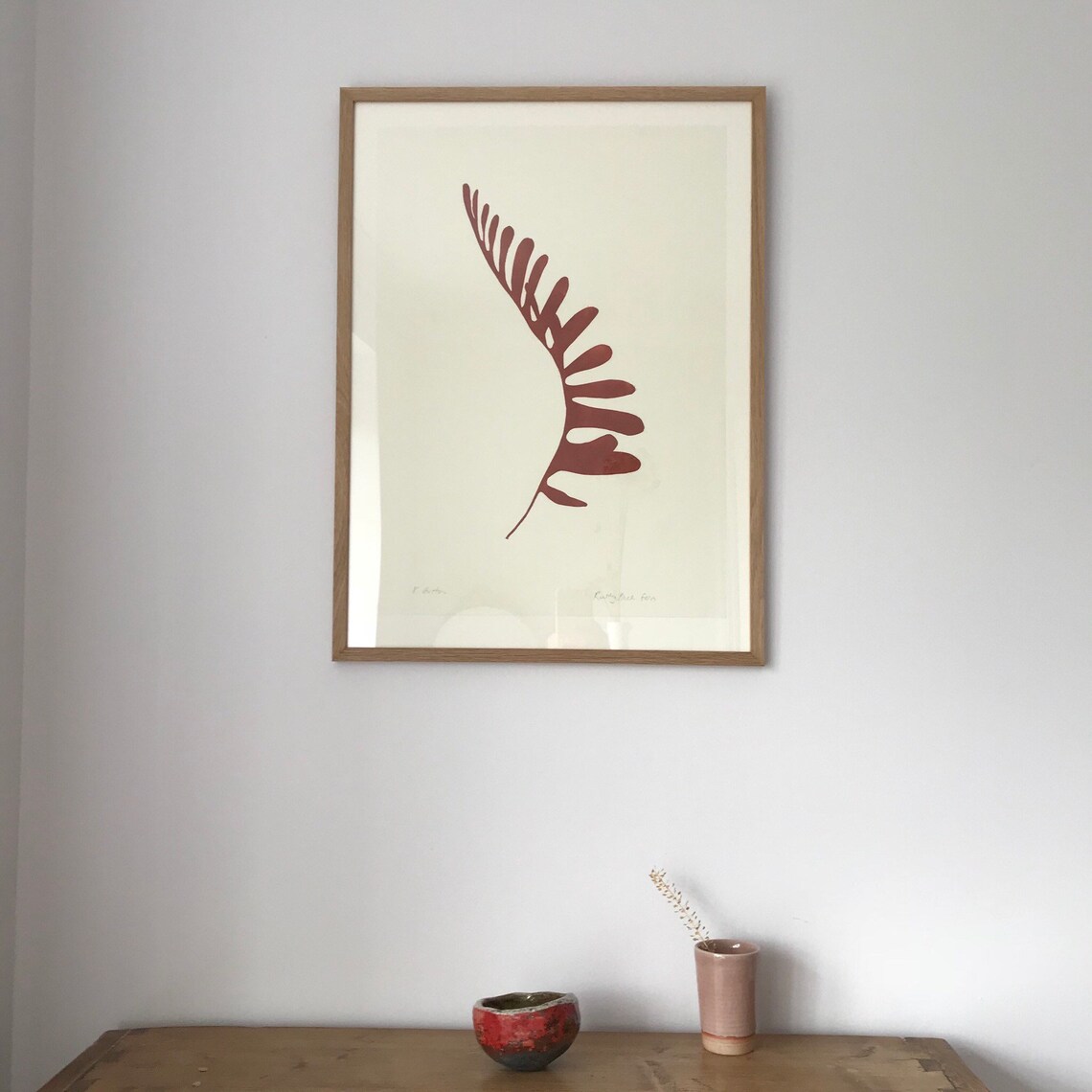 Rusty back fern Terracotta coloured silhouette bold | Etsy