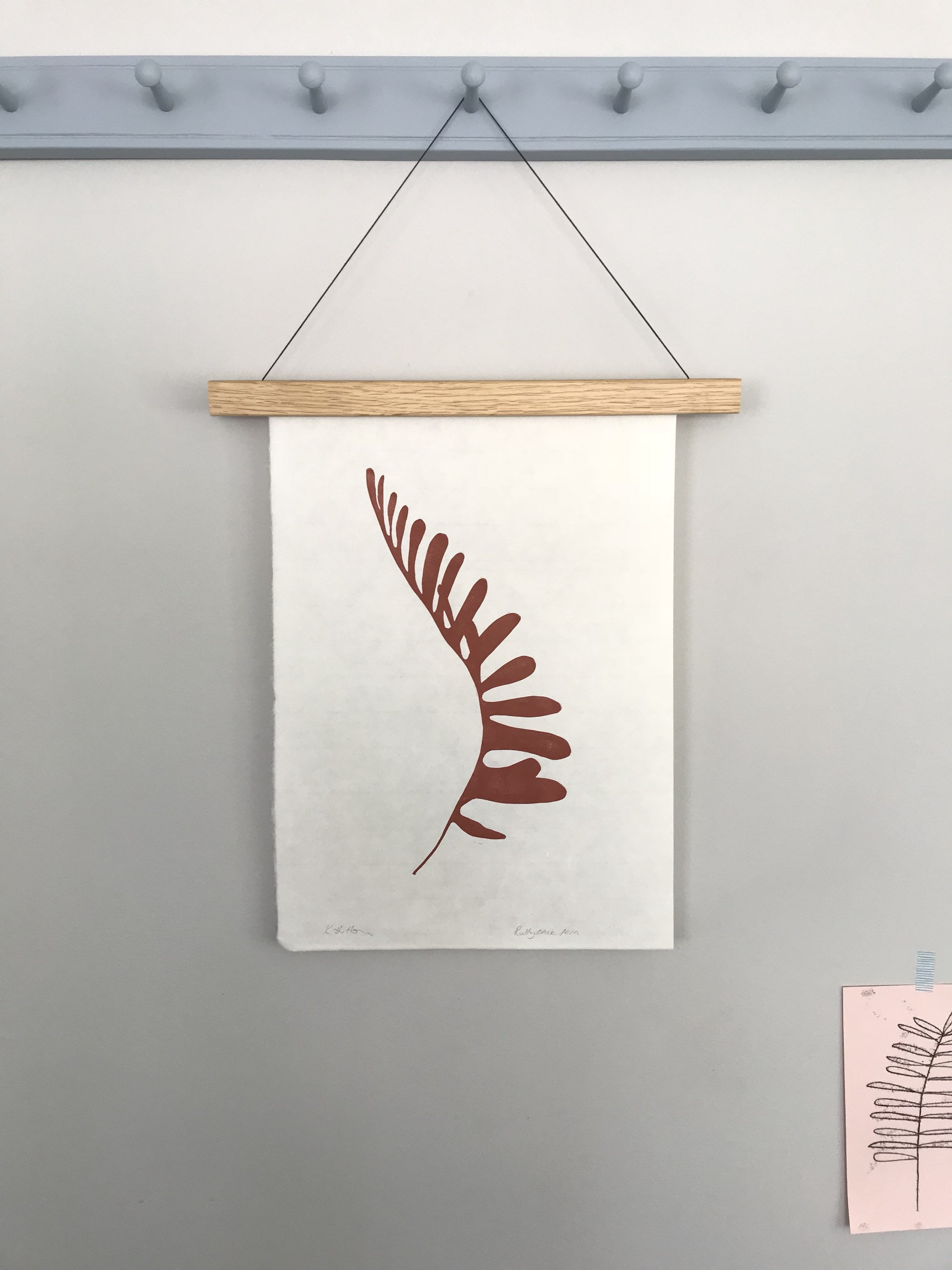 Rusty Back Fern, Terracotta Coloured Silhouette, Bold Botanical ...
