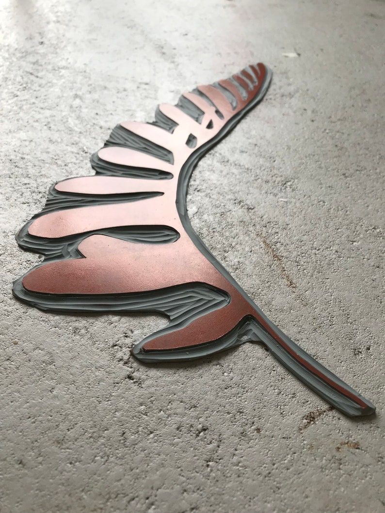Rusty Back Fern, Terracotta Coloured Silhouette, Bold Botanical ...