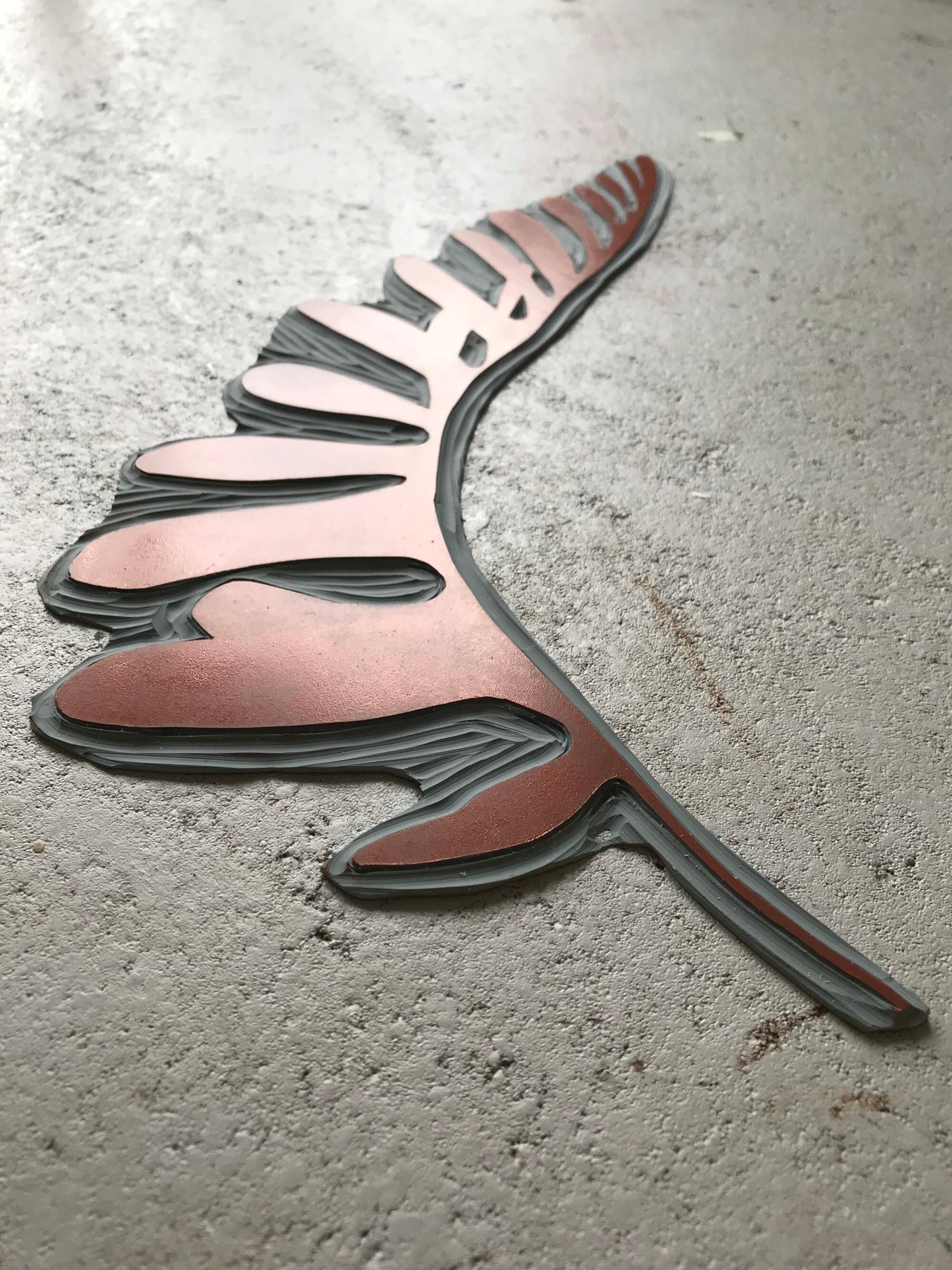 Grey Rusty Back Fern Silhouette Bold Botanical Original Art | Etsy UK