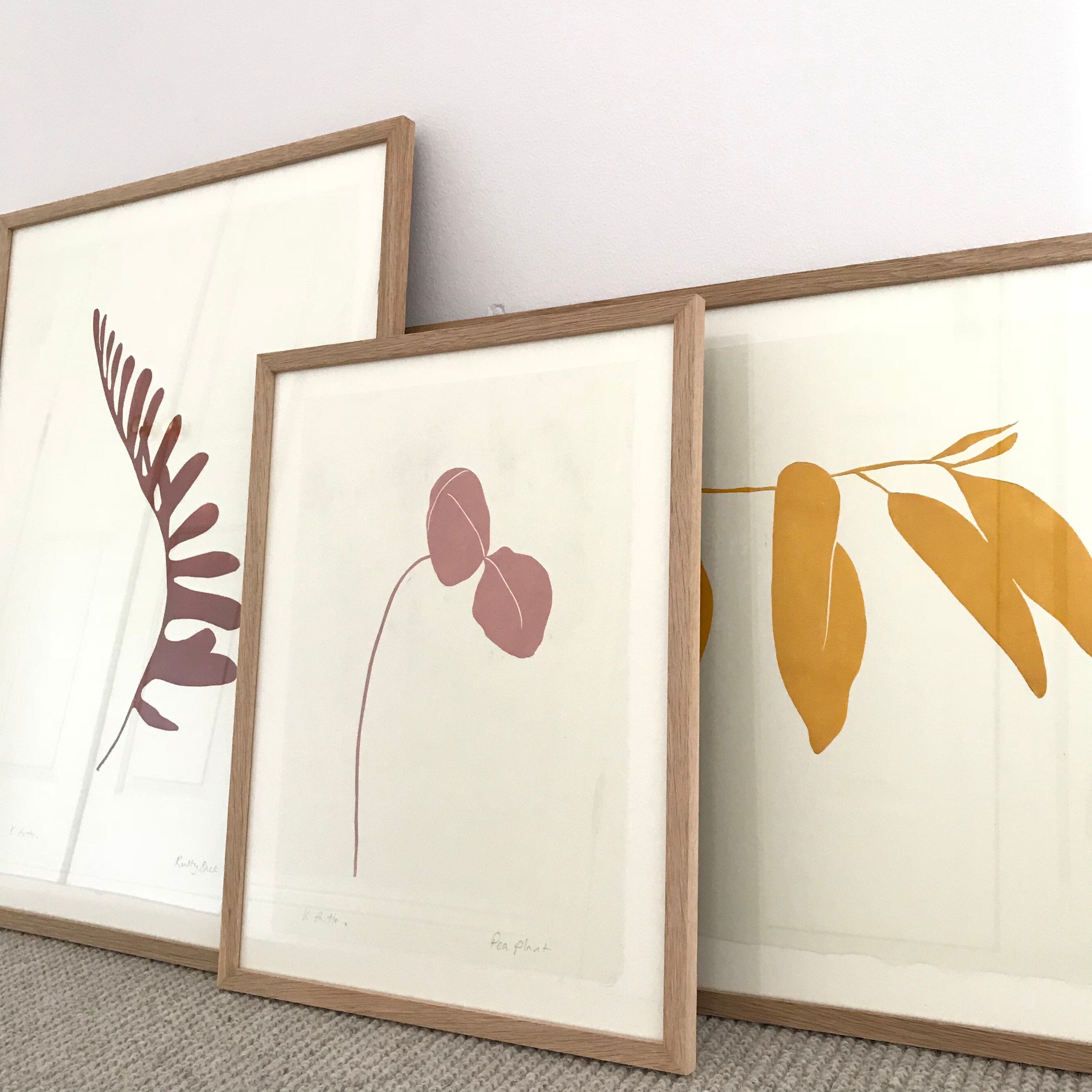 Grey Rusty Back Fern Silhouette Bold Botanical Original Art | Etsy UK