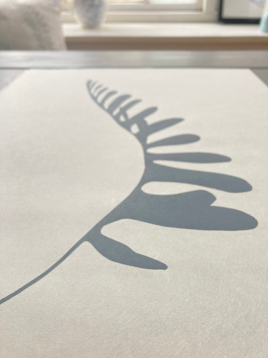 Grey Rusty Back Fern Silhouette Bold Botanical Original Art - Etsy UK