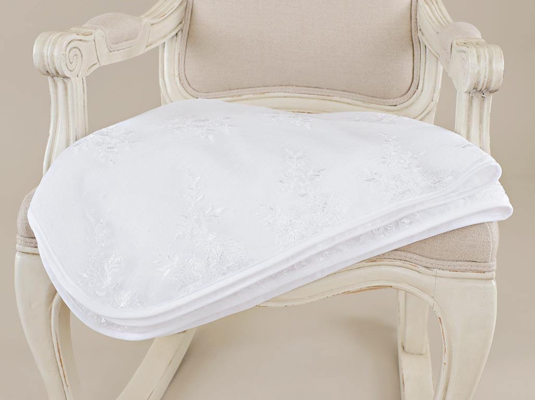 Lillian Lace Christening Blanket, White Baby Blanket - Etsy