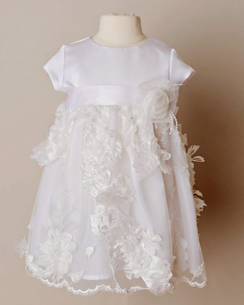 Margo Feather Dainty Christening Dress, Baptism Dress, Blessing Dress ...