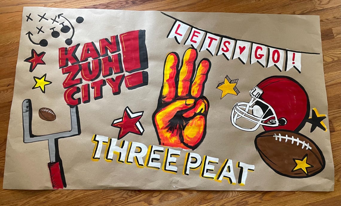 KC Chiefs Banners Hand Painted for Super Bowl - Etsy