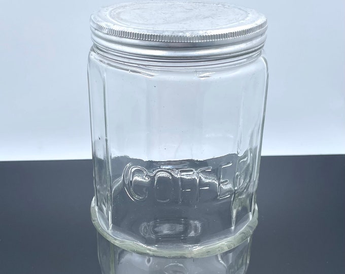 Vintage Colonial 12-panel Glass Ringed Coffee Canister With Lid Hoosier ...