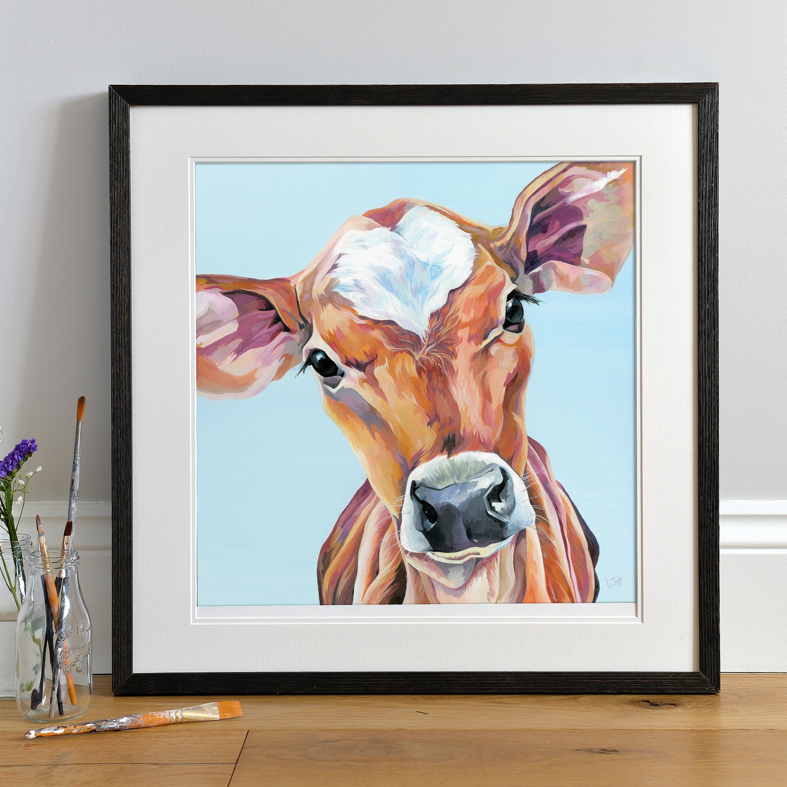 Jersey Cow Art Print | Etsy