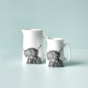 Highland Cow Cream and Milk Jug - Etsy UK