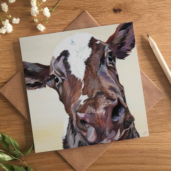 Cow Greeting Card - Etsy