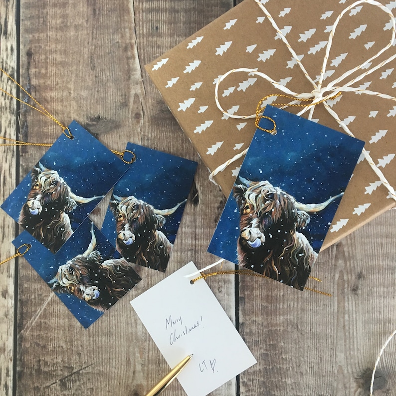 Highland Cow Christmas Gift Tags - Etsy