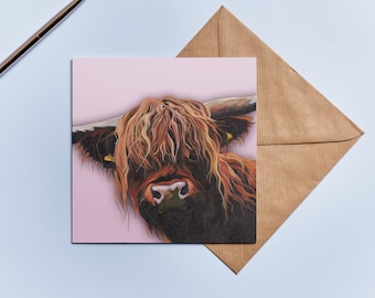 Highland Cow Card | Etsy