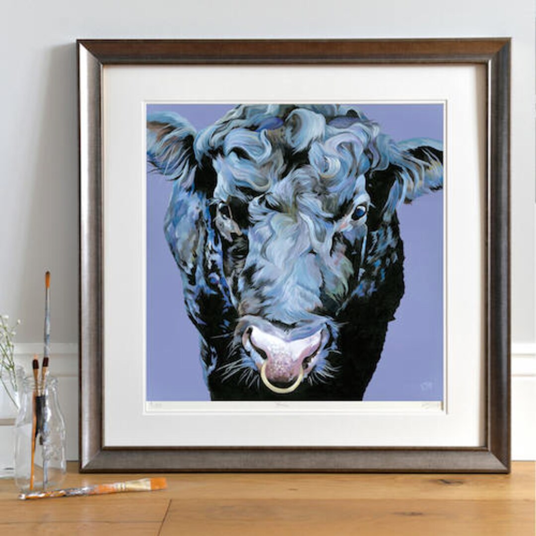 Black Angus Bull Print - Etsy
