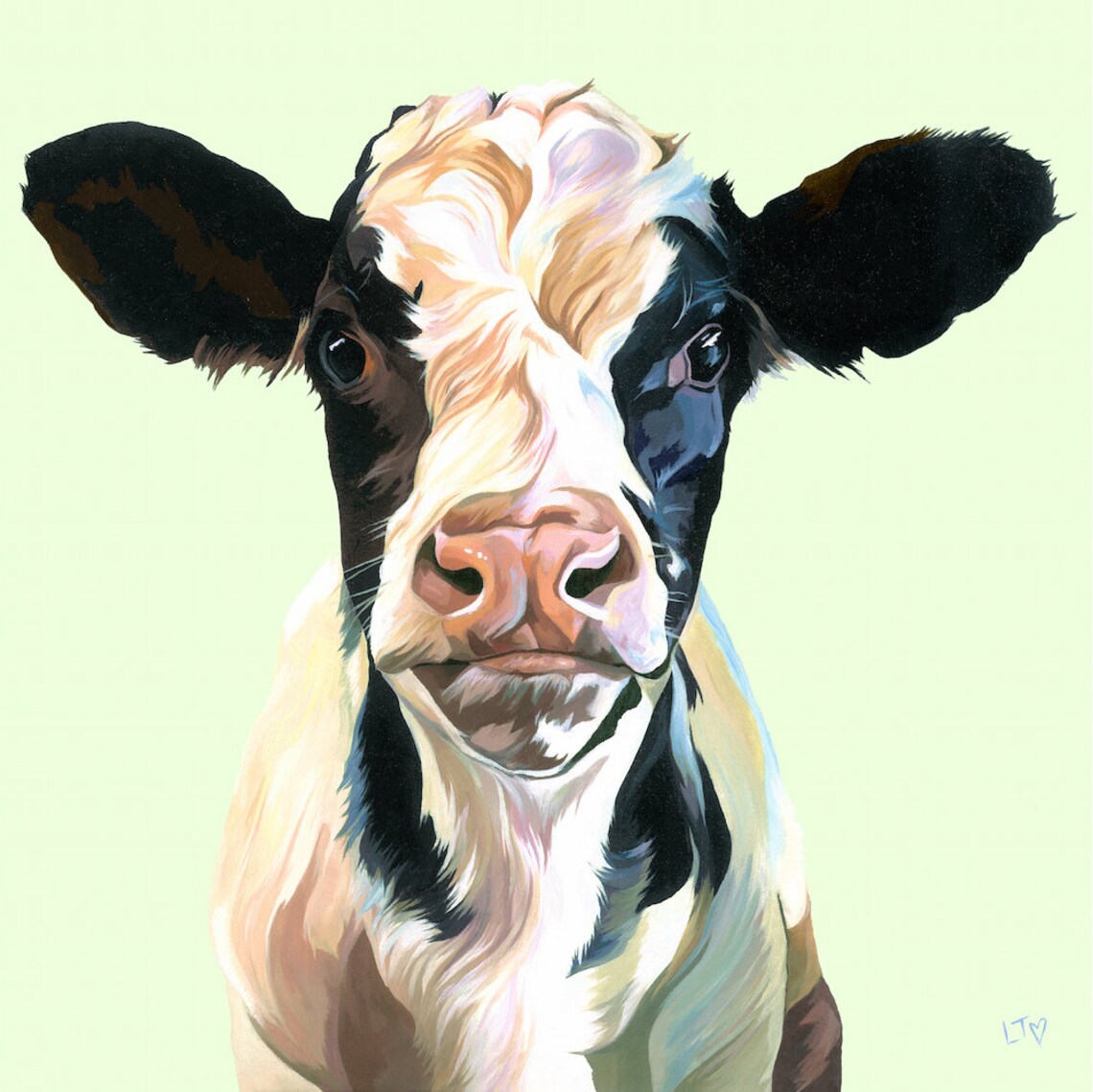 Cute Black and White Cow Wall Art - Etsy