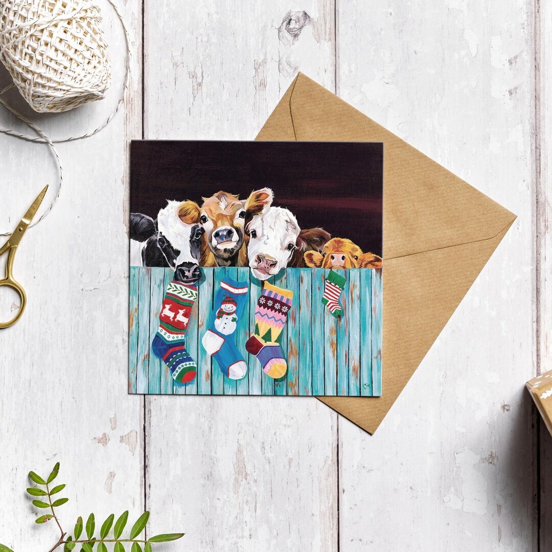 Baby Cows Christmas Card - Etsy