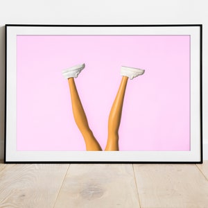 Barbie Legs in the Air Pink Bkgd Retro Poster Wall Print Digital ...