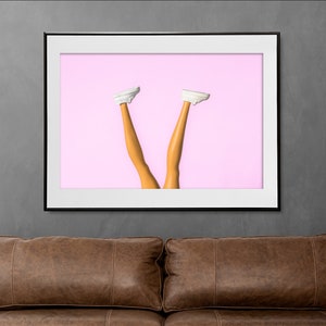 Barbie Legs in the Air Pink Bkgd Retro Poster Wall Print Digital ...