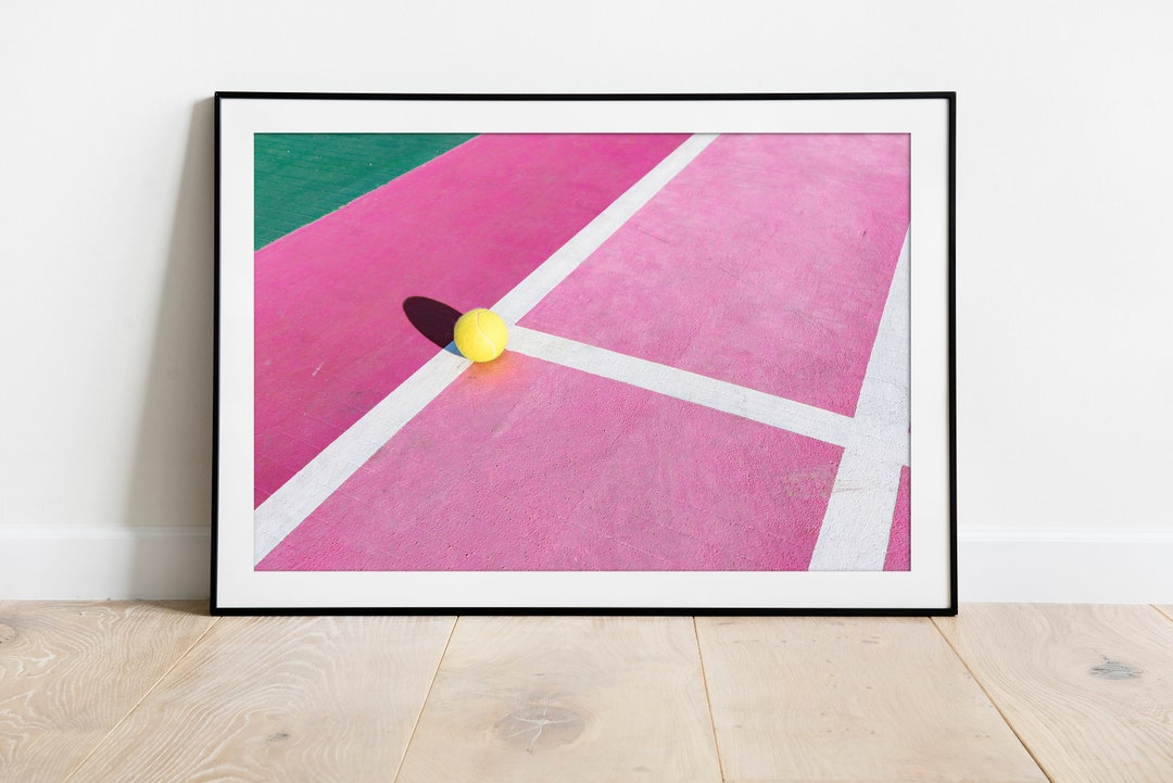 WALL ART Pink Tennis Court, Retro Poster, Wall Print, Digital Download ...