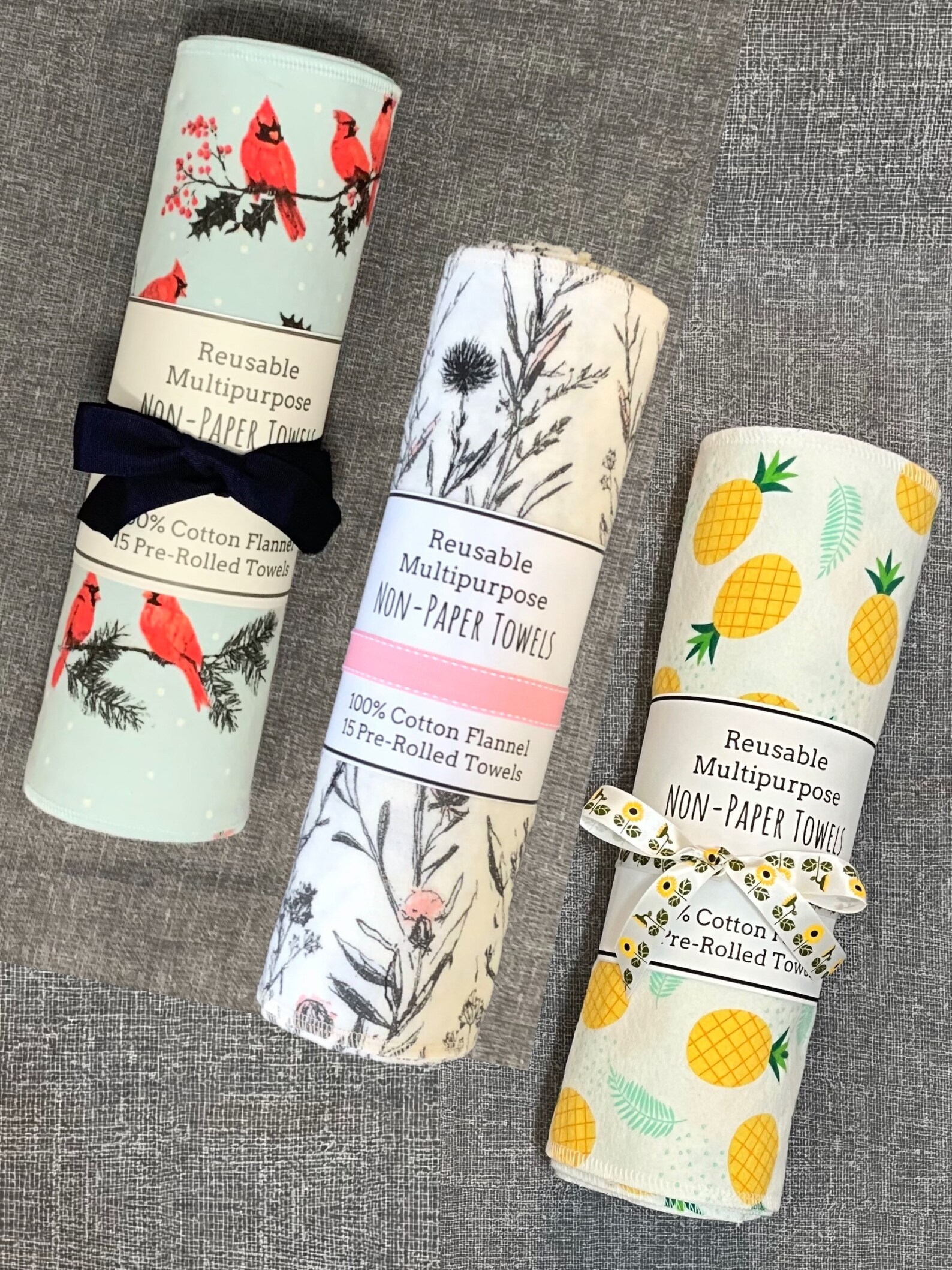 Reusable Non-paper Towels Set of 15 Pre-rolled 100% Cotton - Etsy