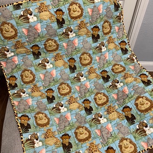 Jungle Babies Quilt With Options to Add Matching Cloth Book, Animal ...