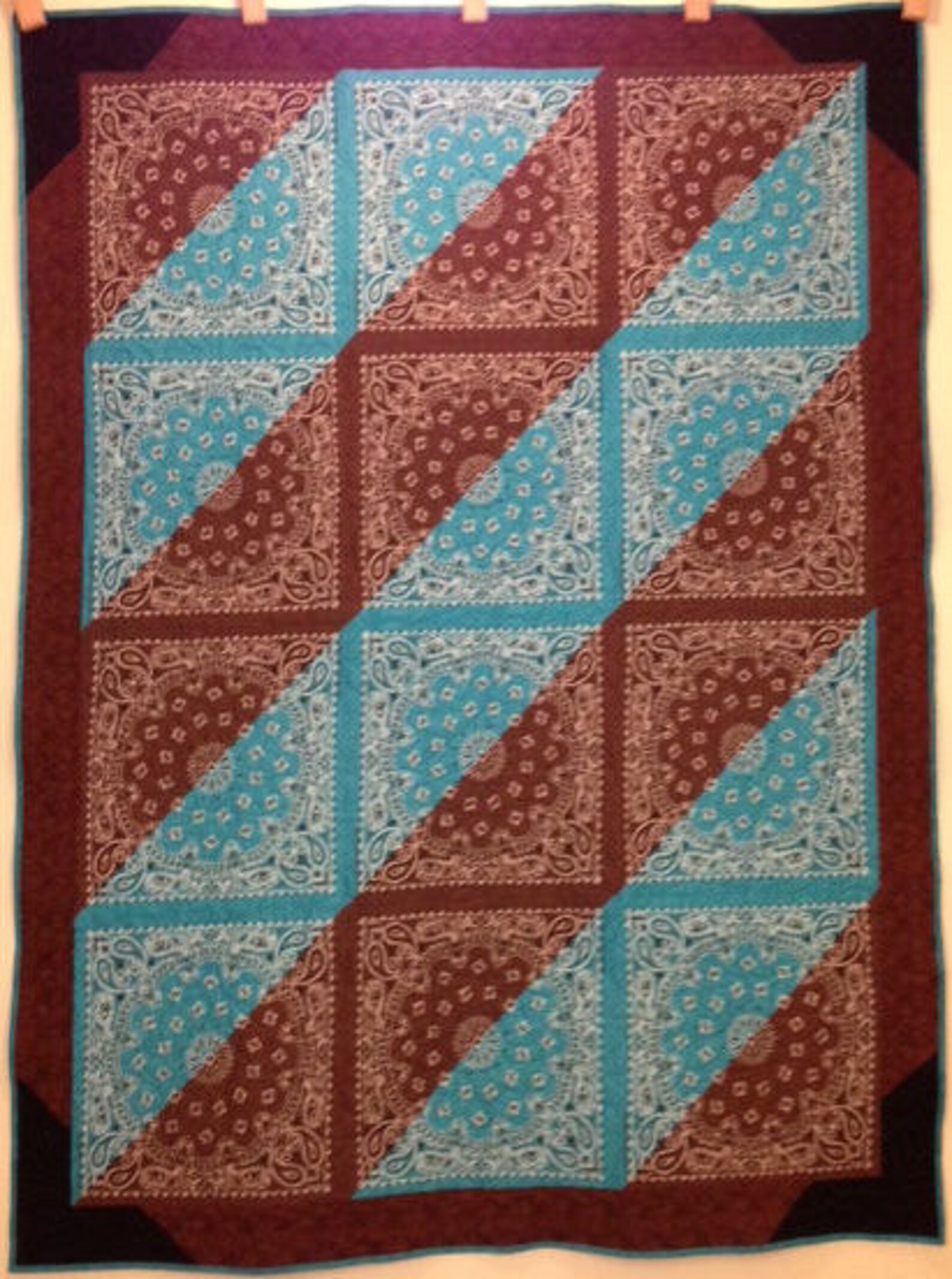 Western Reversible Bandana Quilt - Etsy