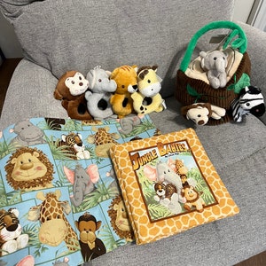 Jungle Babies Quilt With Options to Add Matching Cloth Book, Animal ...