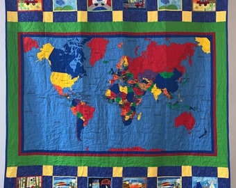 Map Quilt - Etsy