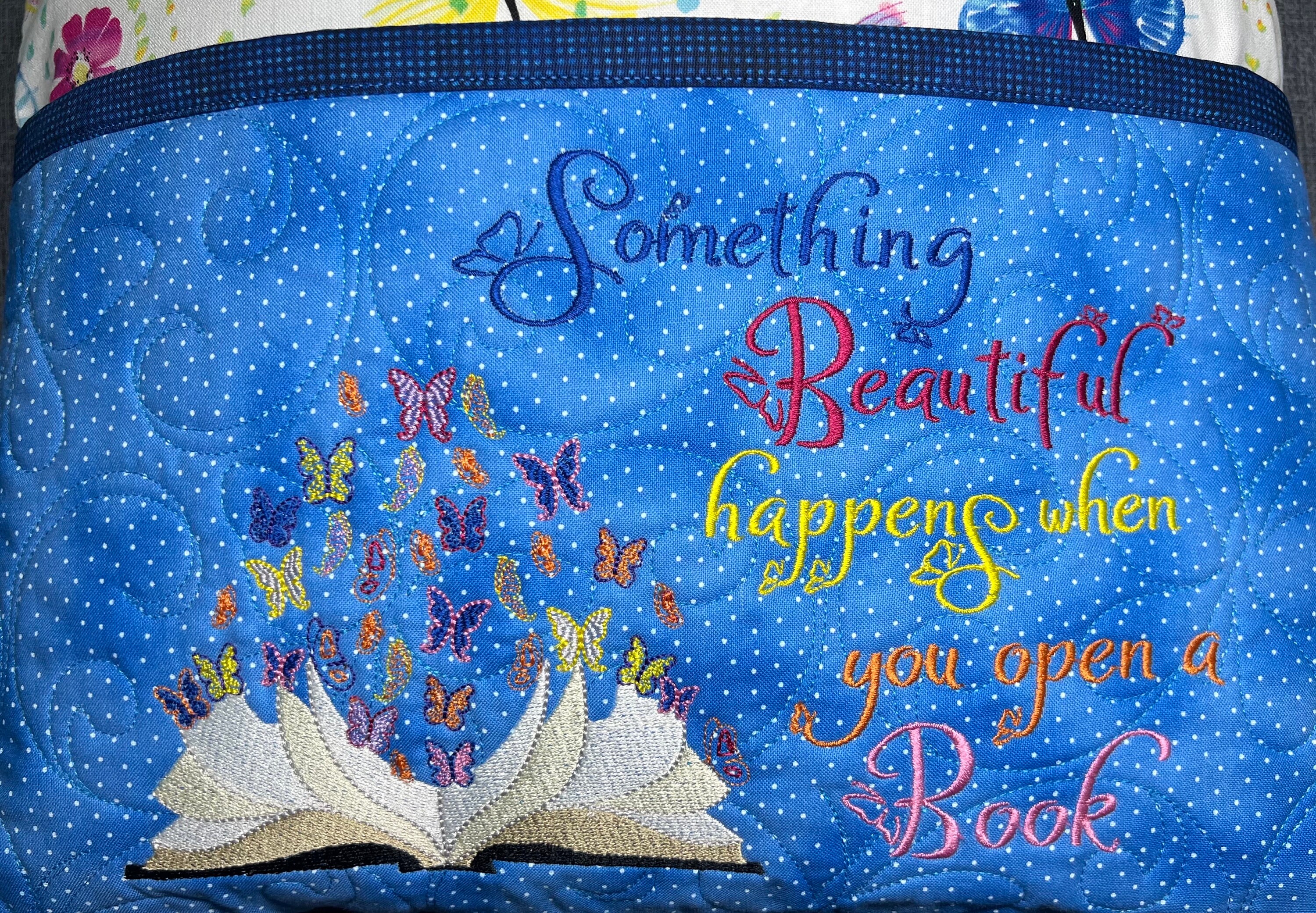 Book Pillow With Quilted Pocket - 14” Pillowcase With Pocket and Handle ...