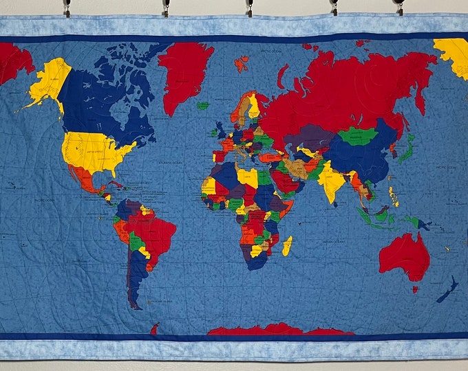 World Map Quilt/wall Hanging - Etsy