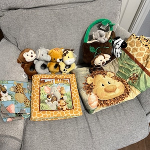 Jungle Babies Quilt With Options to Add Matching Cloth Book, Animal ...