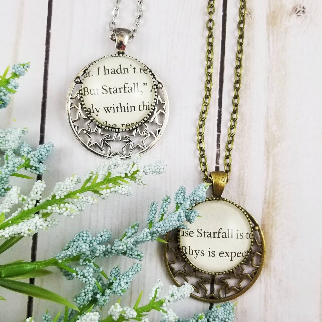 Starfall Book Page Necklace, ACOTAR Jewelry, A Court of Thorns and ...