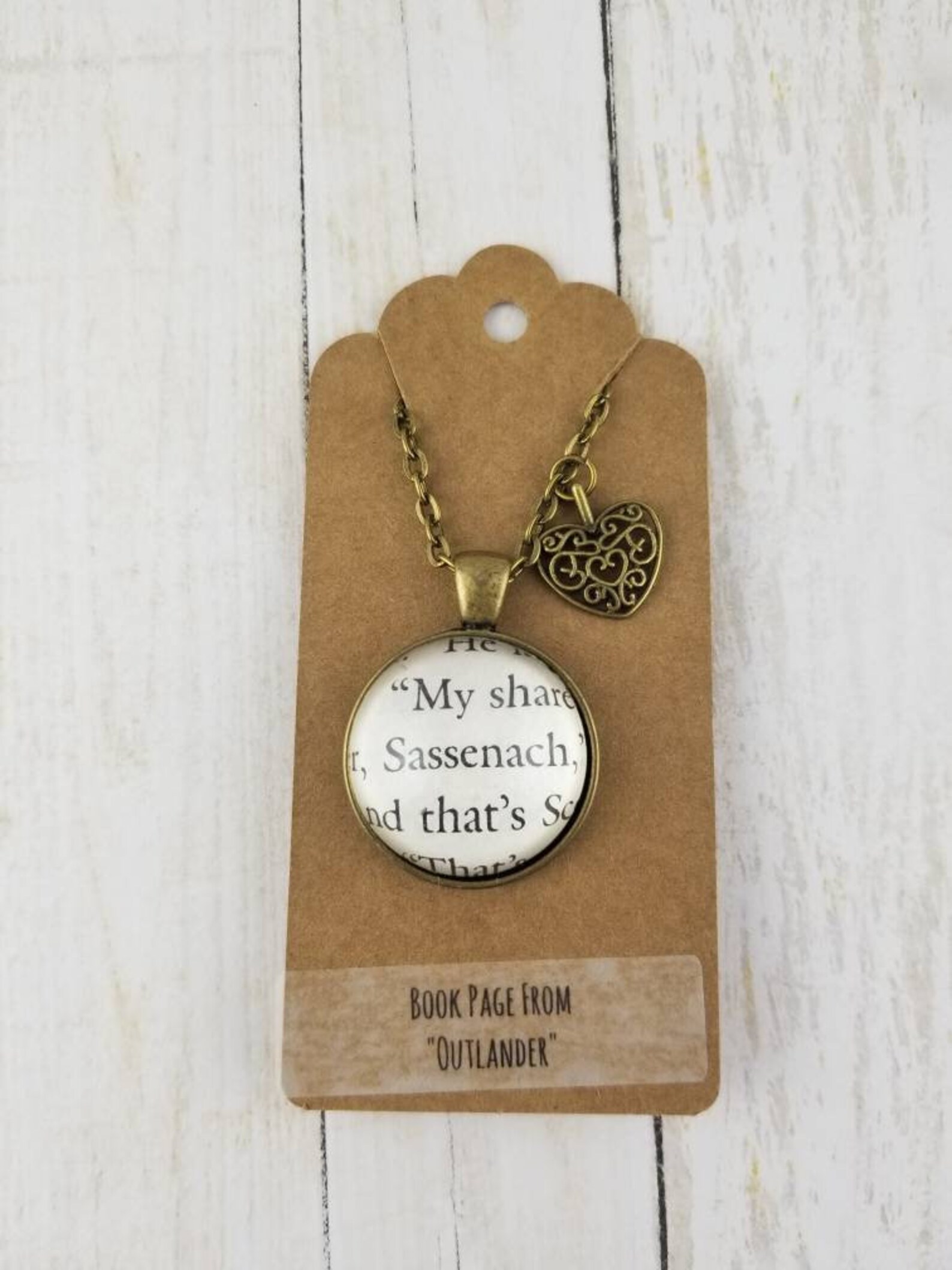 Sassenach Book Page Necklace | Etsy