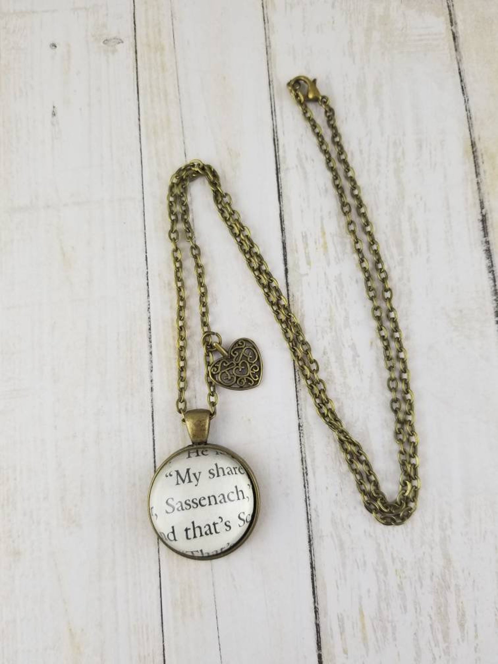 Sassenach Book Page Necklace | Etsy