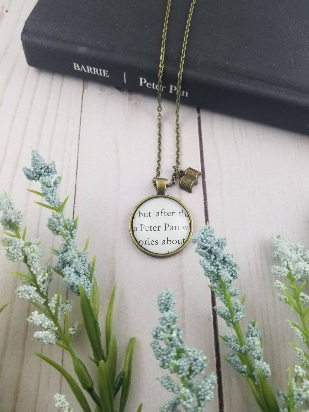 Peter Pan Pendant, Book Page Necklace - Etsy