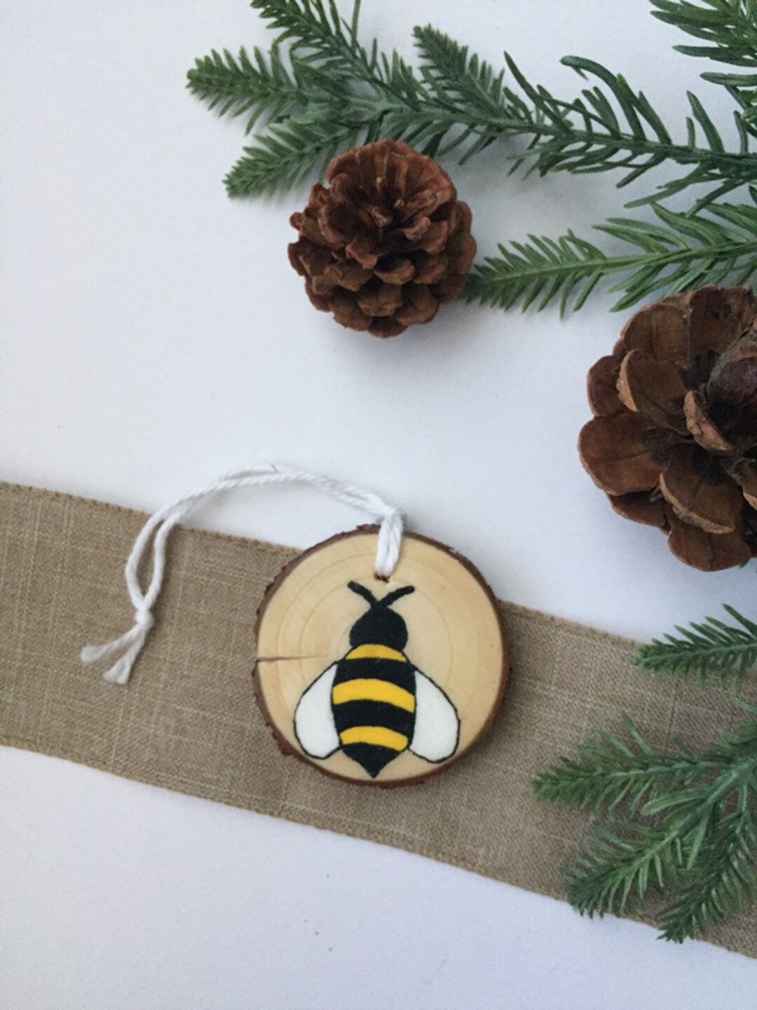 Bumblebee Christmas Ornament Bee Ornament Wood Slice - Etsy