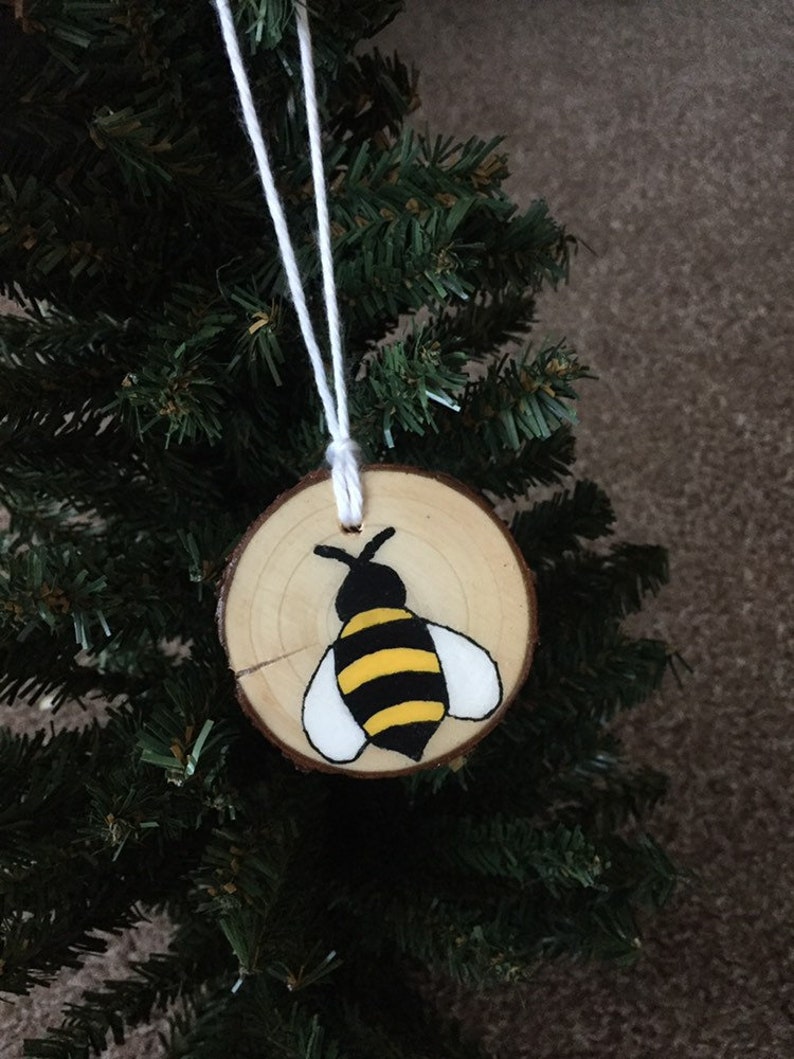 Bumblebee Christmas Ornament Bee Ornament Wood Slice - Etsy