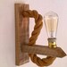 Reclaimed Wood Sconce With Rope, Rope Wall Lamp Lighting - Etsy