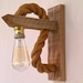 Reclaimed Wood Sconce With Rope, Rope Wall Lamp Lighting - Etsy