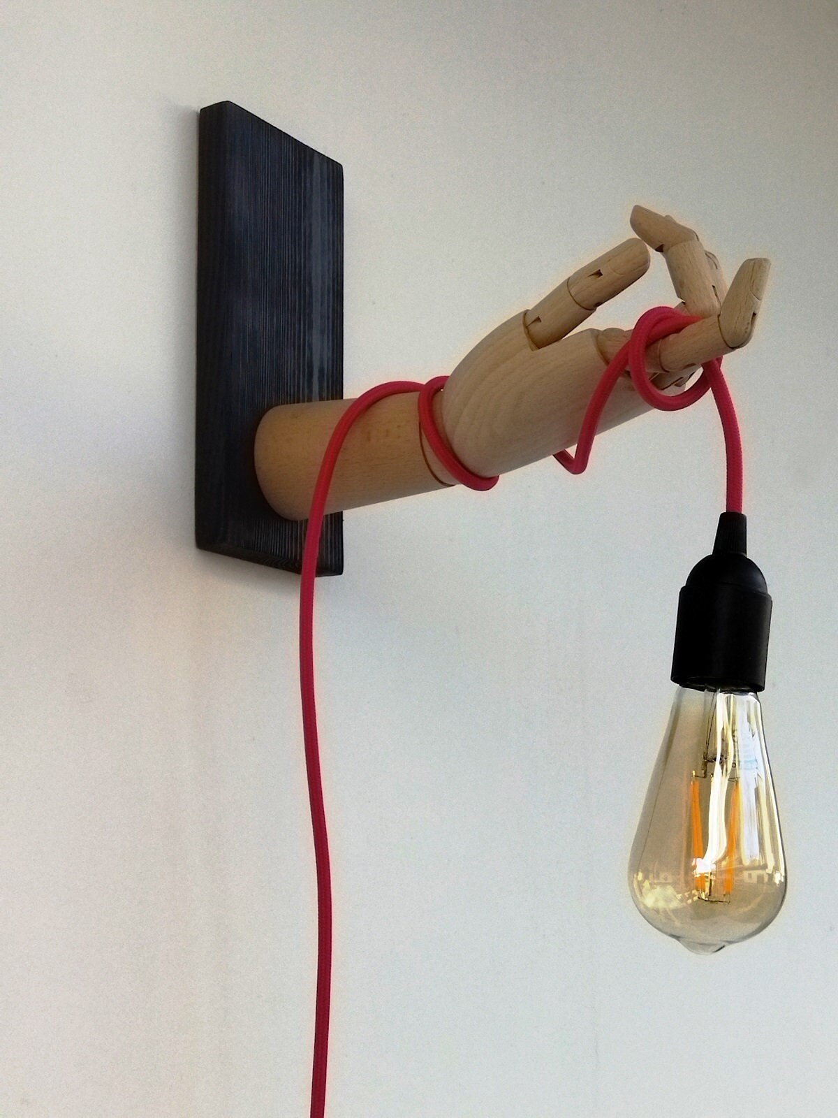 Handmade Wooden Wall Lamp - Etsy