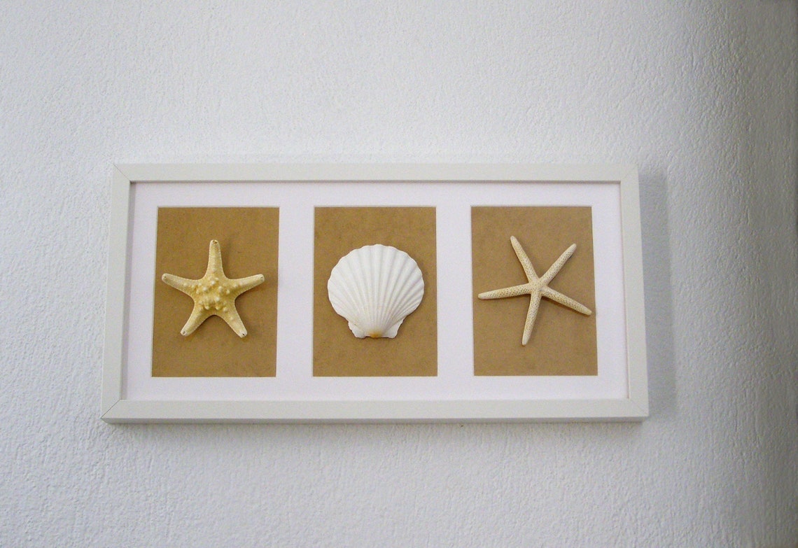 Shell Shadow Box, Wall Art, Seashell Shadow Box, Beach Decor, Coastal ...