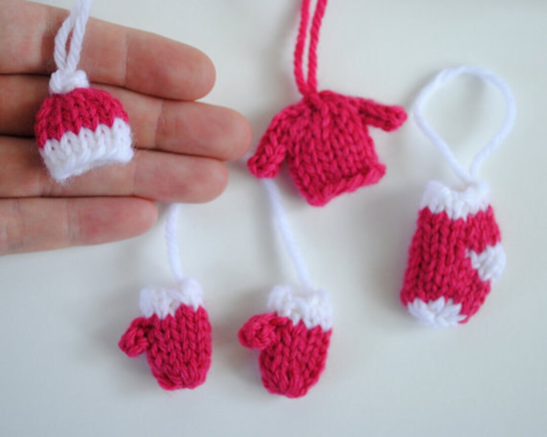Pattern - Set of 4 Mini Knit Ornaments - Etsy